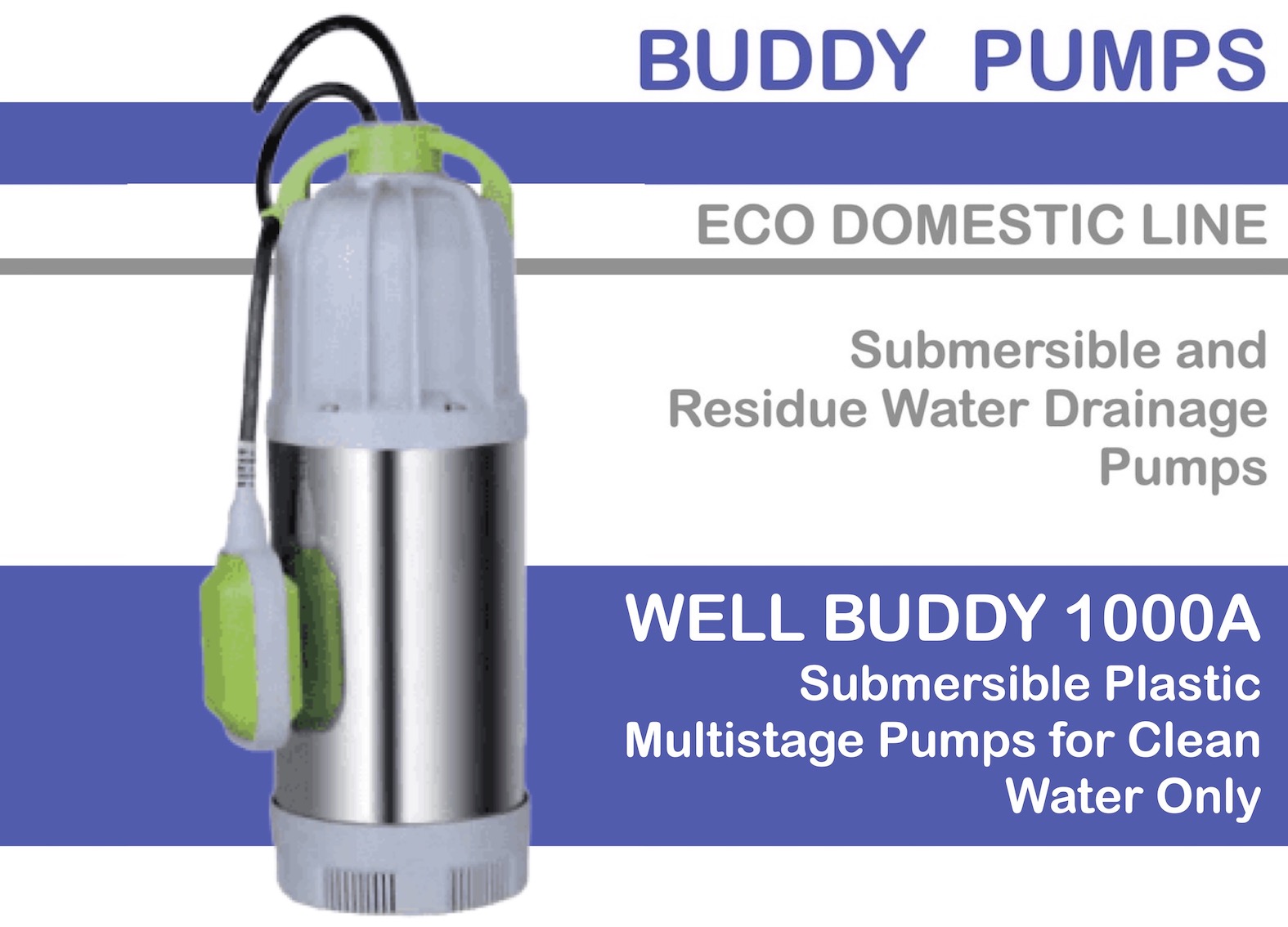 Well Buddy 1000A Pump Submersible Multistage Water Drainage Pumps