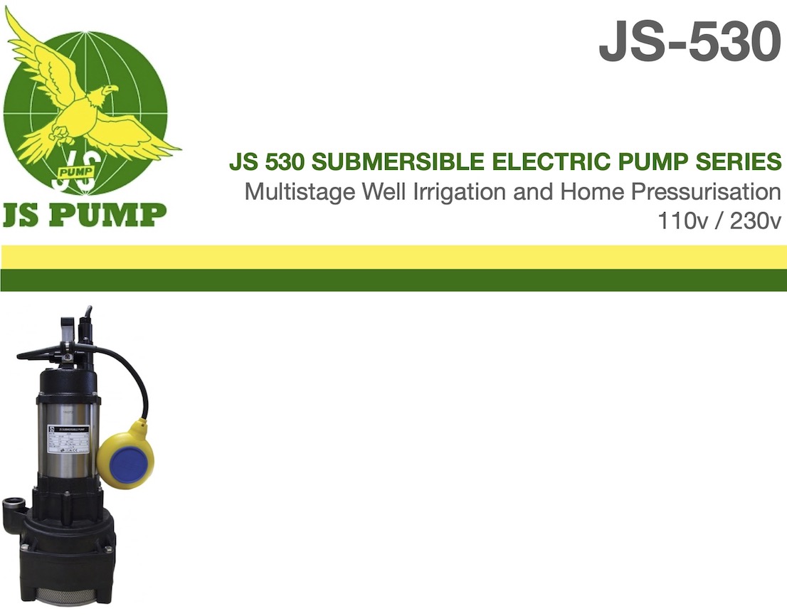 JS Pump JS 530 Submersible Multistage Pumps 110v 230v