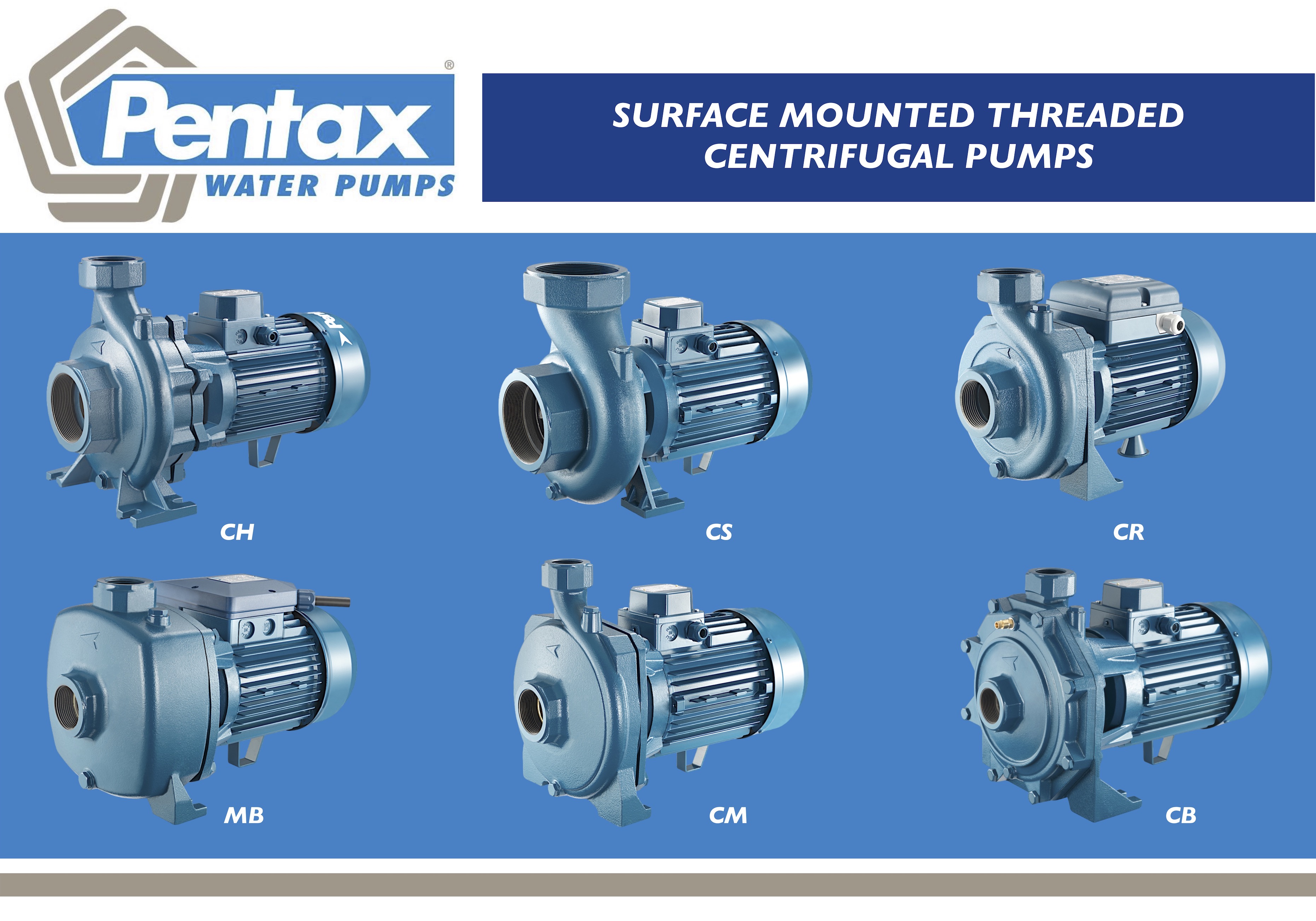 Pentax Surface Mounted Threaded Centrifugal Pumps
